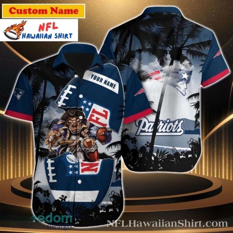 Patriotic Twilight - NFL Palm Silhouette New England Patriots Hawaiian ...